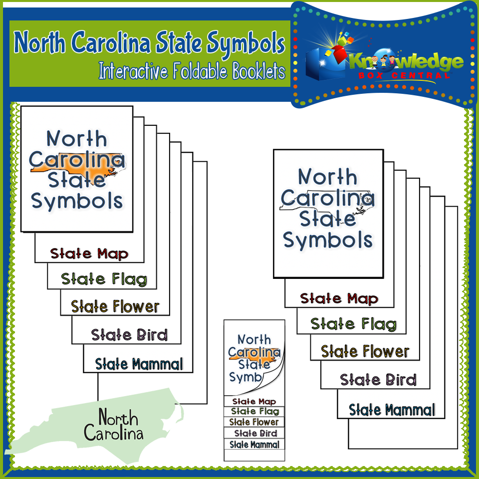 North Carolina State Symbols Interactive Foldable Booklets | Made By ...