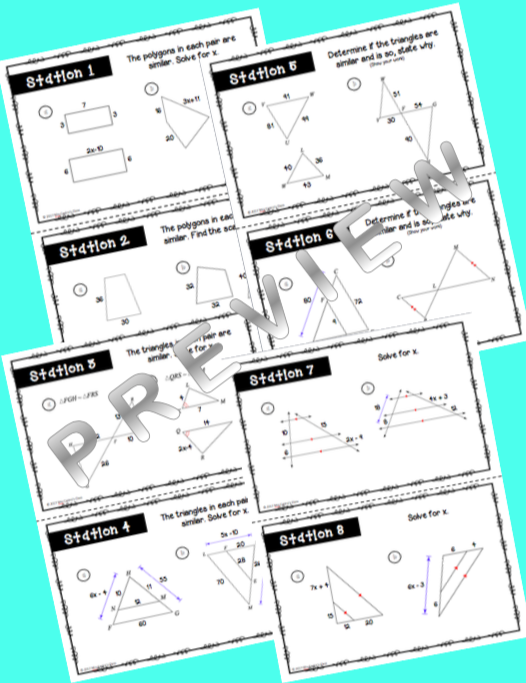 Similarity and Similar Triangles - Stations | Made By Teachers