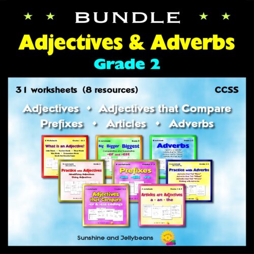 Adjectives and Adverbs - Grade 2 - BUNDLE - 31 easy-to-use Worksheets ...