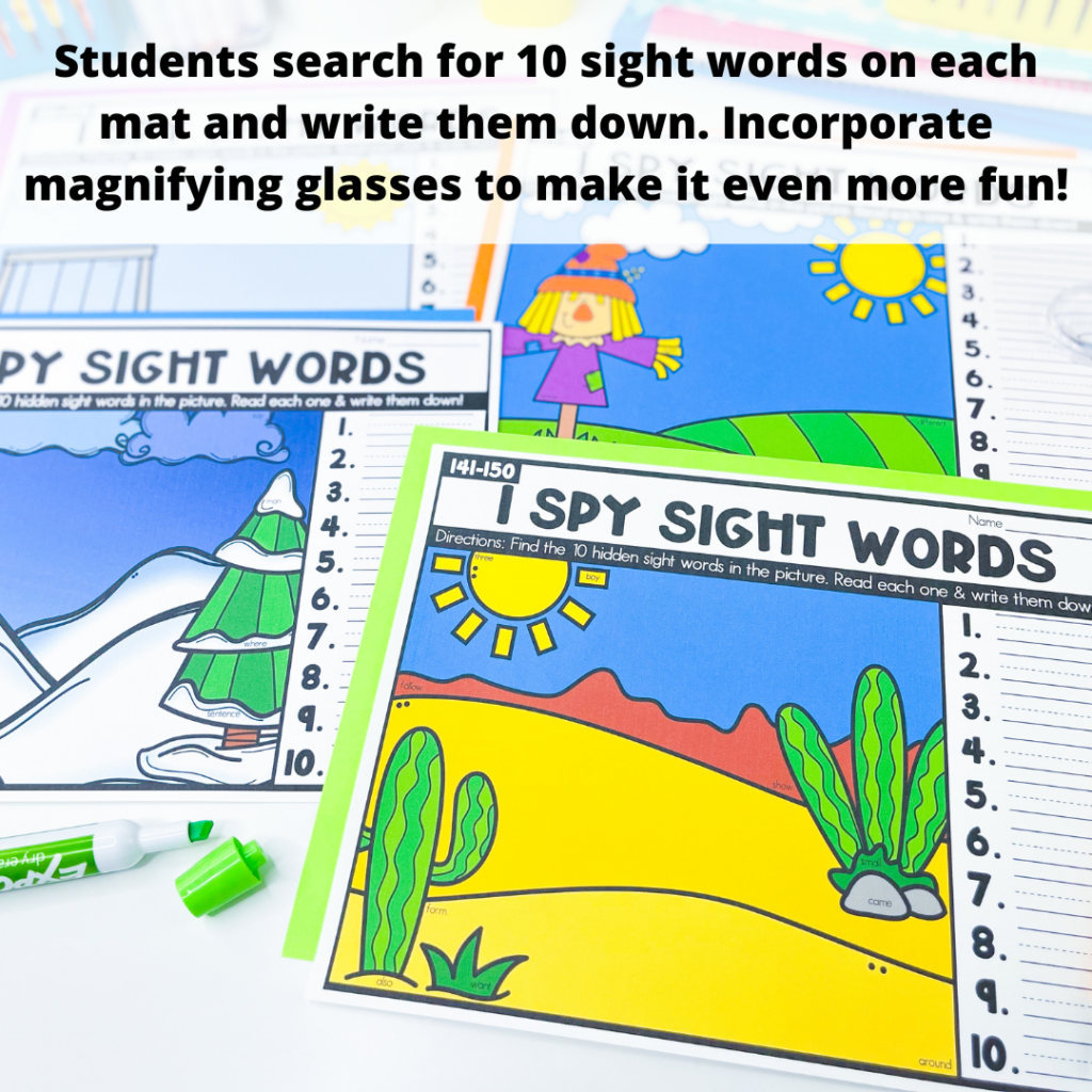 Sight Word Practice - I Spy Sight Words Set 2 - Fry Words 101-200 ...