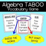 Algebra Taboo | Made By Teachers