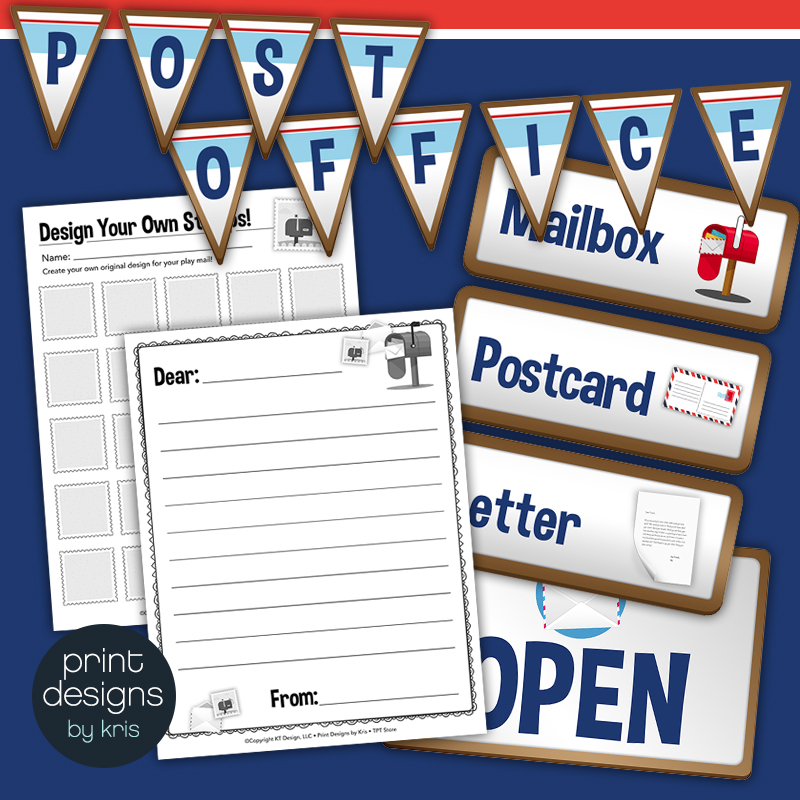 Dramatic Play Post Office - Preschool and Kindergarten Post Office Play ...