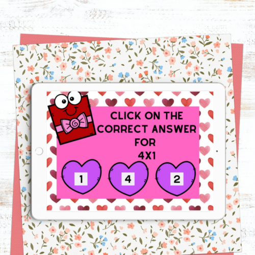 Valentine's Day Multiplication Drills 4-6 Boom Cards 3rd Grade Digital ...