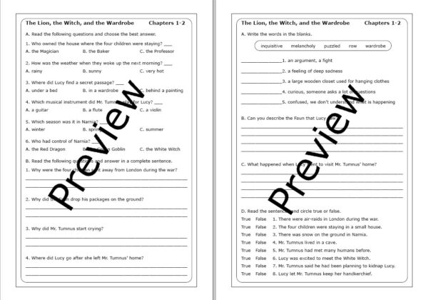 The Chronicles of Narnia: A Bundle of Worksheets | Made By Teachers