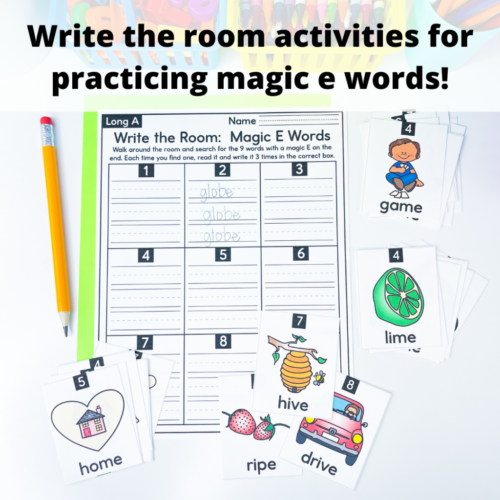 Write the Room Phonics Activities Magic E Words - Long Vowels | Made By ...