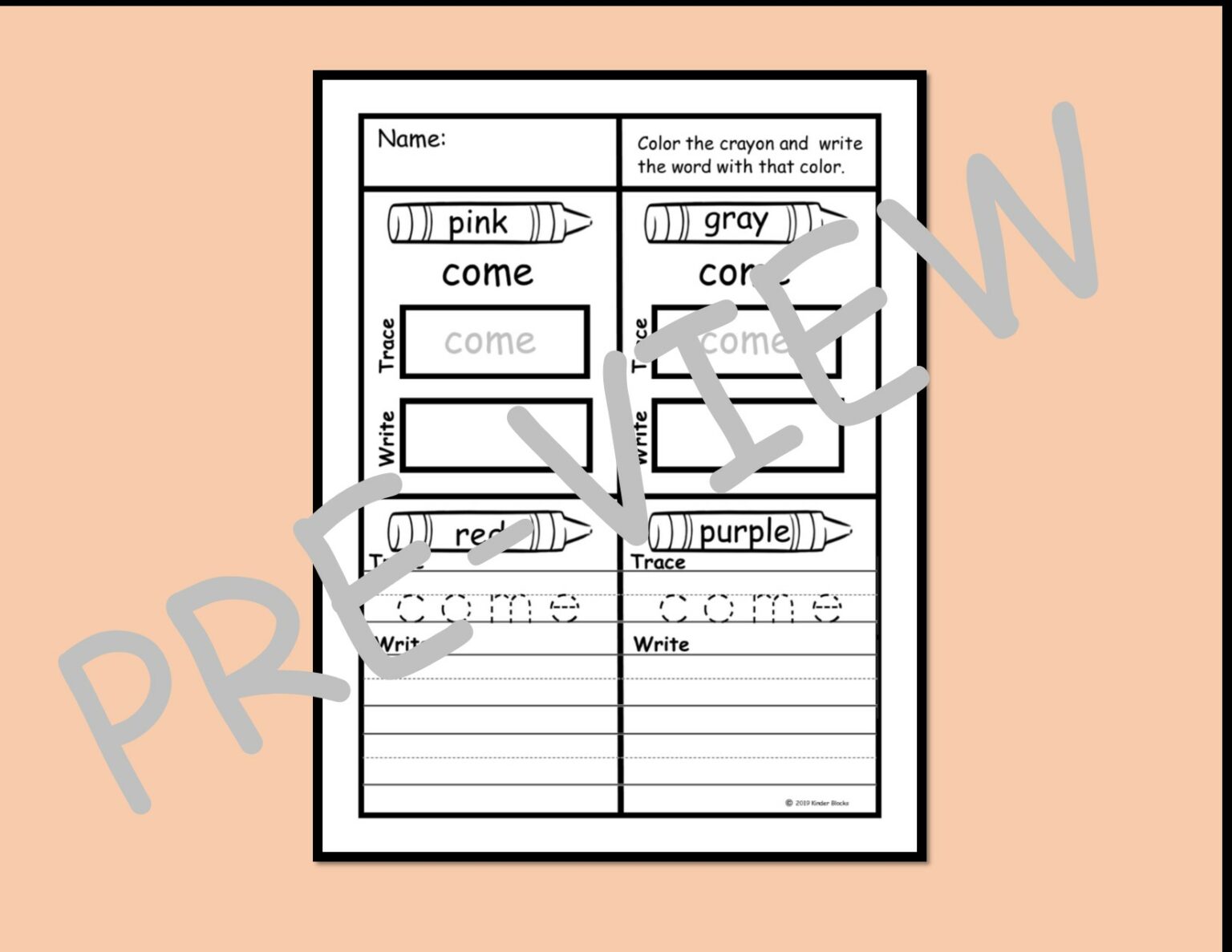 High Frequency Words In Color - Pre-Primer-Word Practice | Made By Teachers