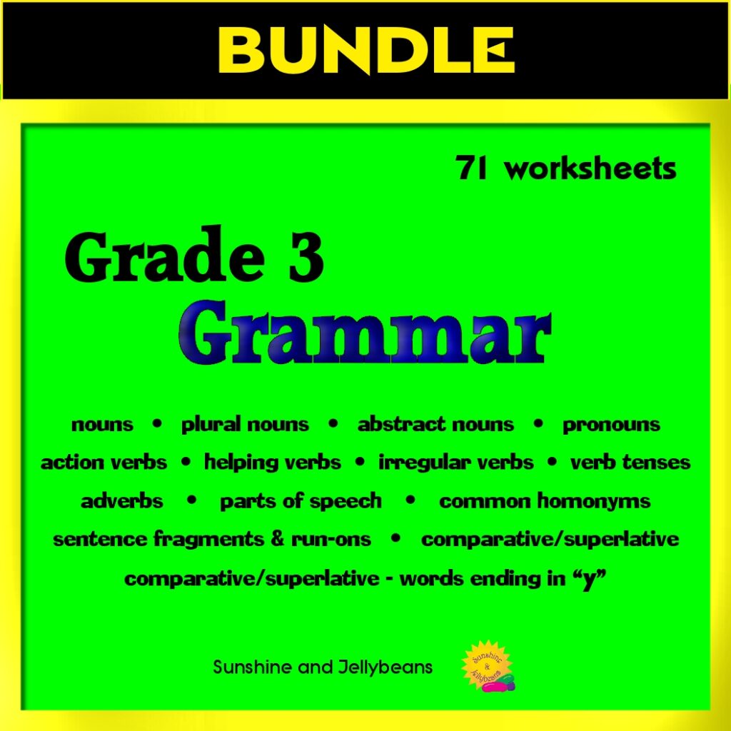 Grammar Grade 3 BUNDLE 71 Worksheets Nouns Verbs Sentences Grammar Grade 3 BUNDLE 71 Worksheets Nouns Verbs Sentences