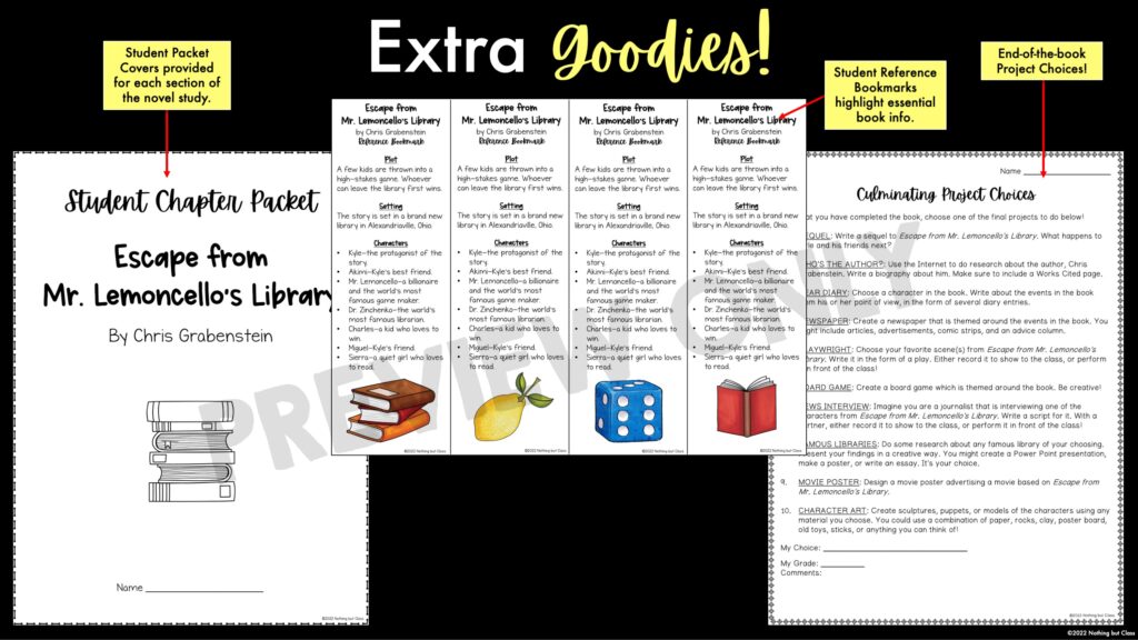 Escape from Mr. Lemoncello's Library Novel Study Unit | Comprehension ...