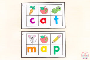 CVC Word Work Centers and Activities for Blending CVC Words - Short ...