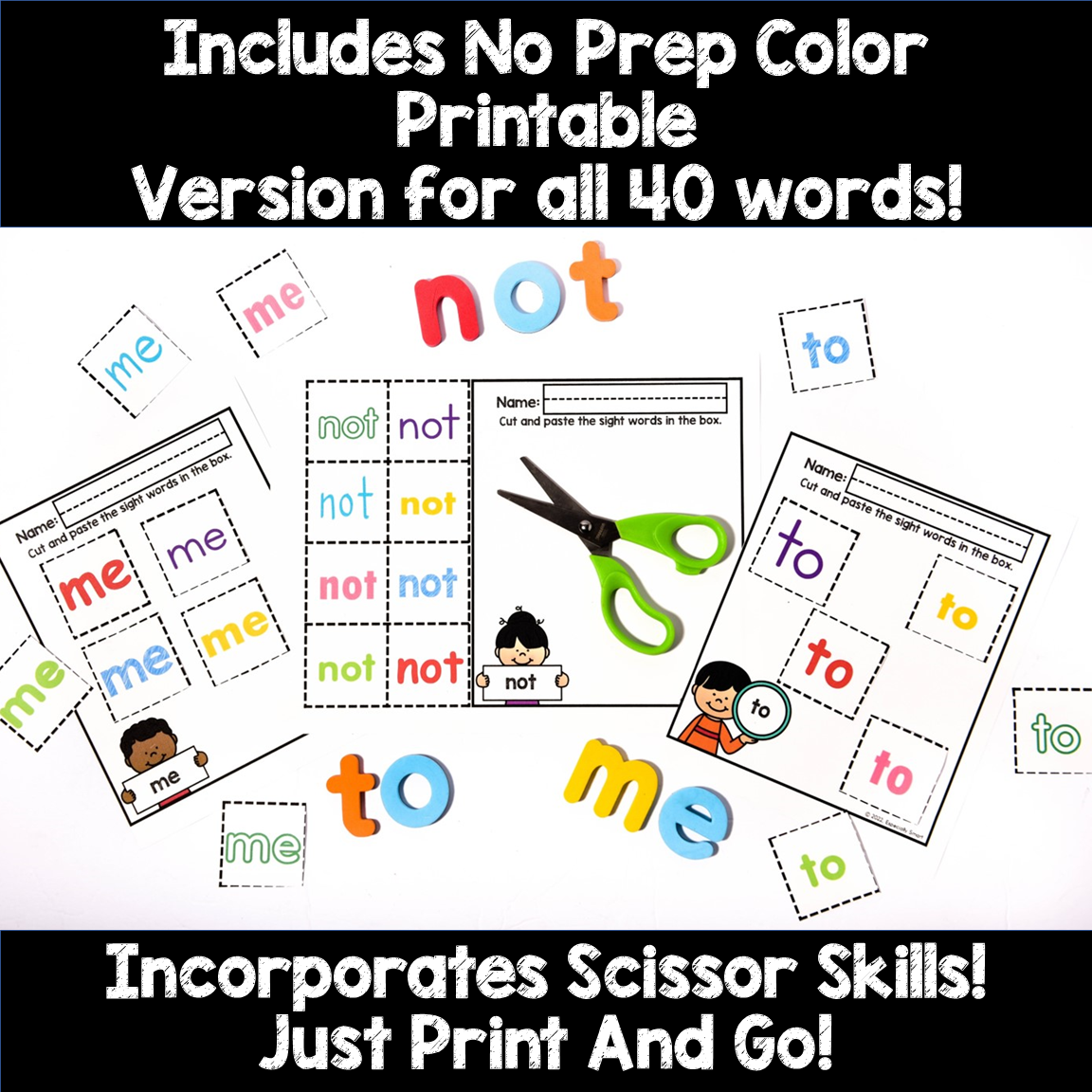 Errorless Pre Primer Sight Words Centers and Worksheets for Special ...