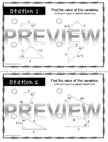 Right Triangle Trigonometry Stations | Made By Teachers