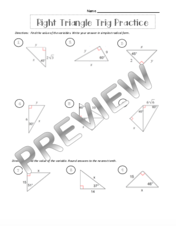 Right Triangle Trigonometry Stations | Made By Teachers