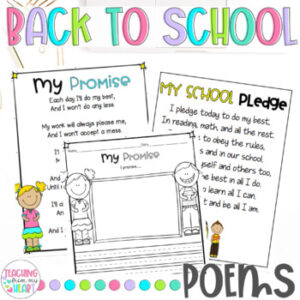 Back to School Poems and Writing Activities, First Day of School ...