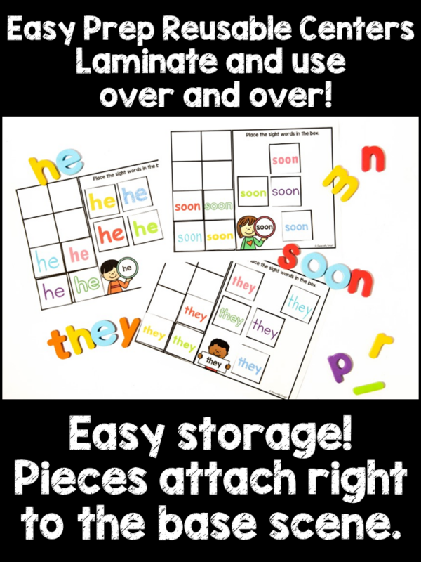 Errorless Primer Sight Words Centers and Worksheets for Special ...