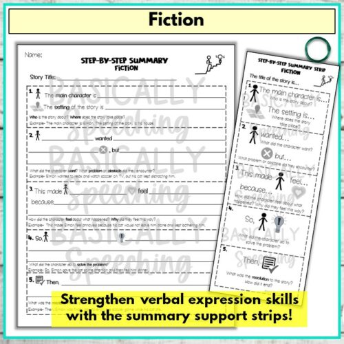 Summarizing Nonfiction Fiction and CER, Paragraph Frames and Cue Strips ...