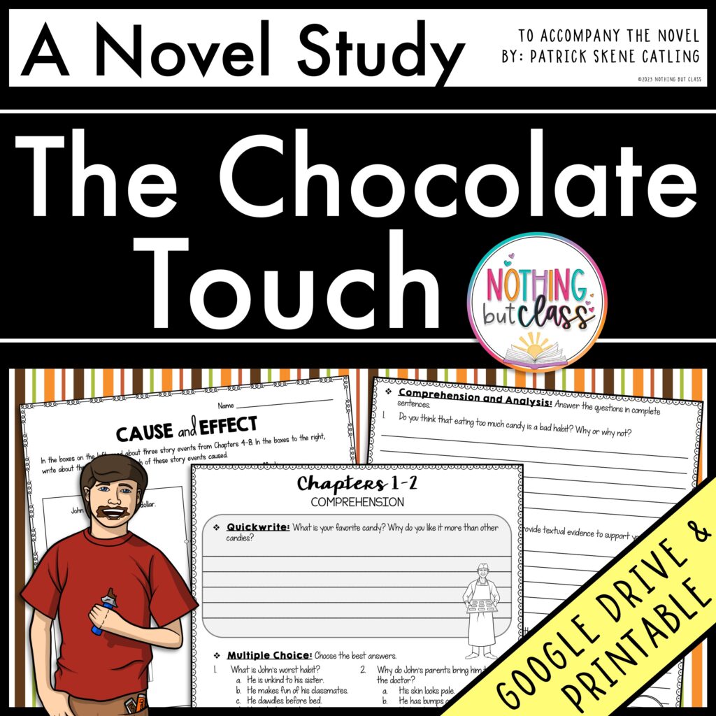 The Chocolate Touch Novel Study Unit | Comprehension with Activities ...