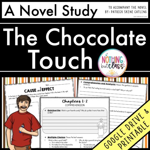 The Chocolate Touch Novel Study Unit | Comprehension with Activities ...