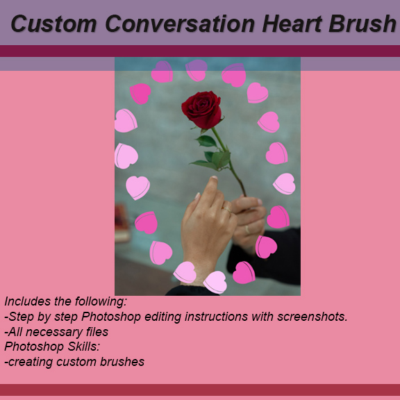 Candy Heart Custom Photoshop Brush, Valentine's Day, Sub Plans ...