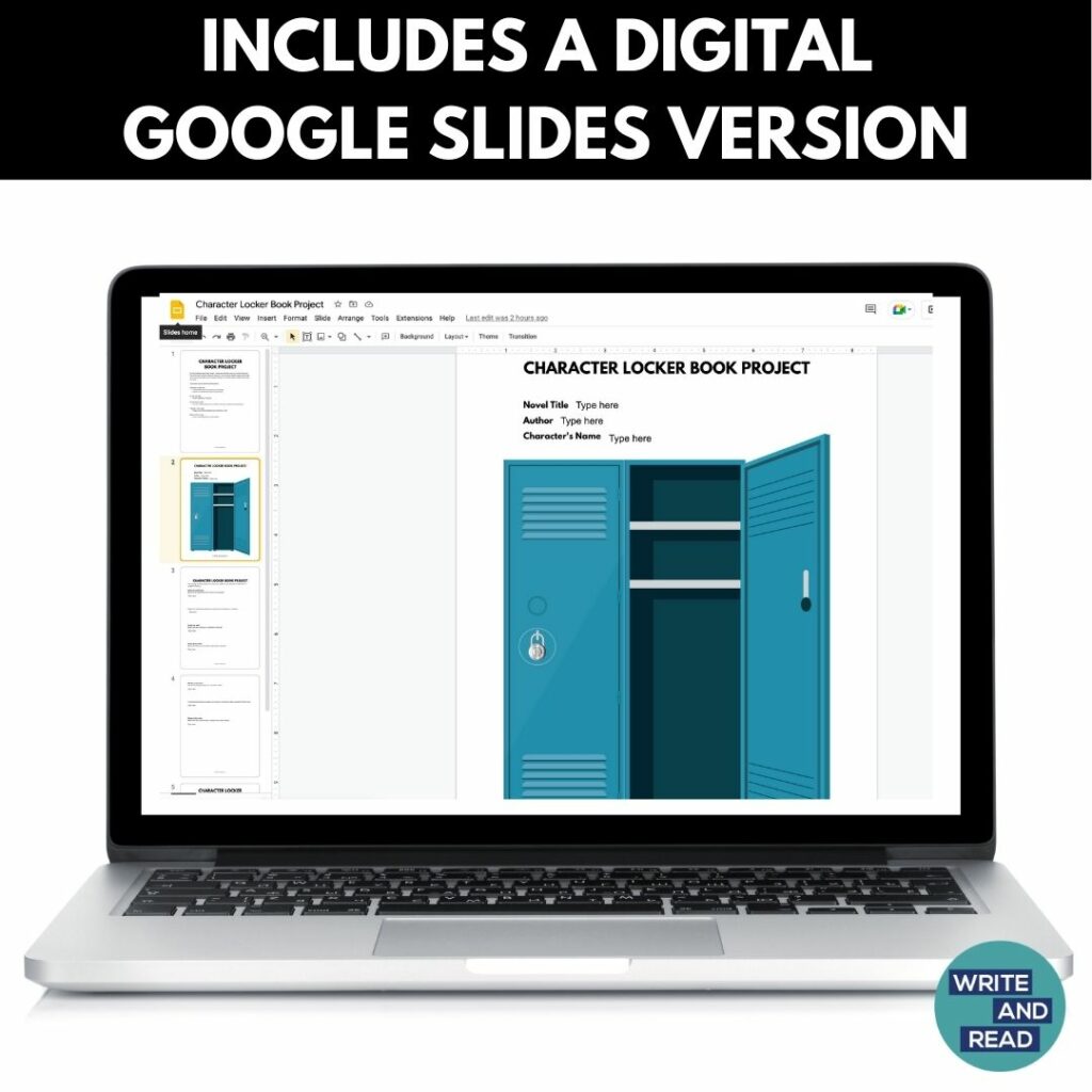 Character Locker Book Project - Independent Reading Accountability ...