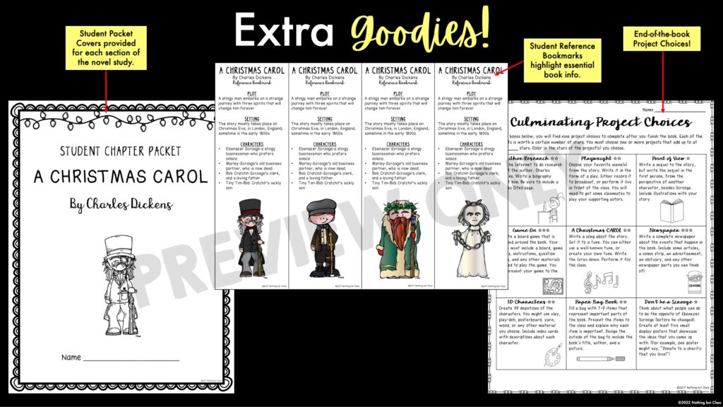 A Christmas Carol Novel Study Unit | Comprehension with Activities and ...