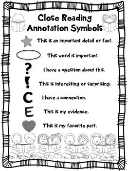 Annotation Symbols For Close Reading