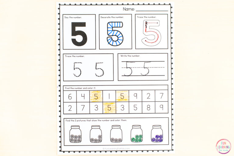 Number Mats and Number Worksheets - NO PREP Number Sense Activities ...