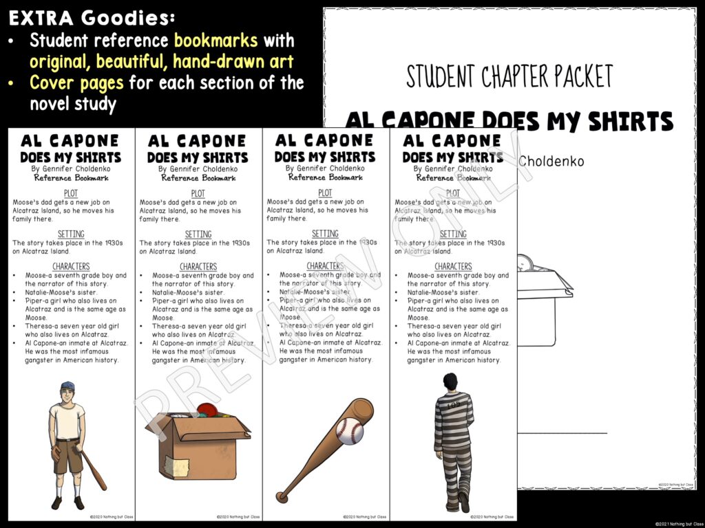 Al Capone Does My Shirts Novel Study Unit | Comprehension and ...