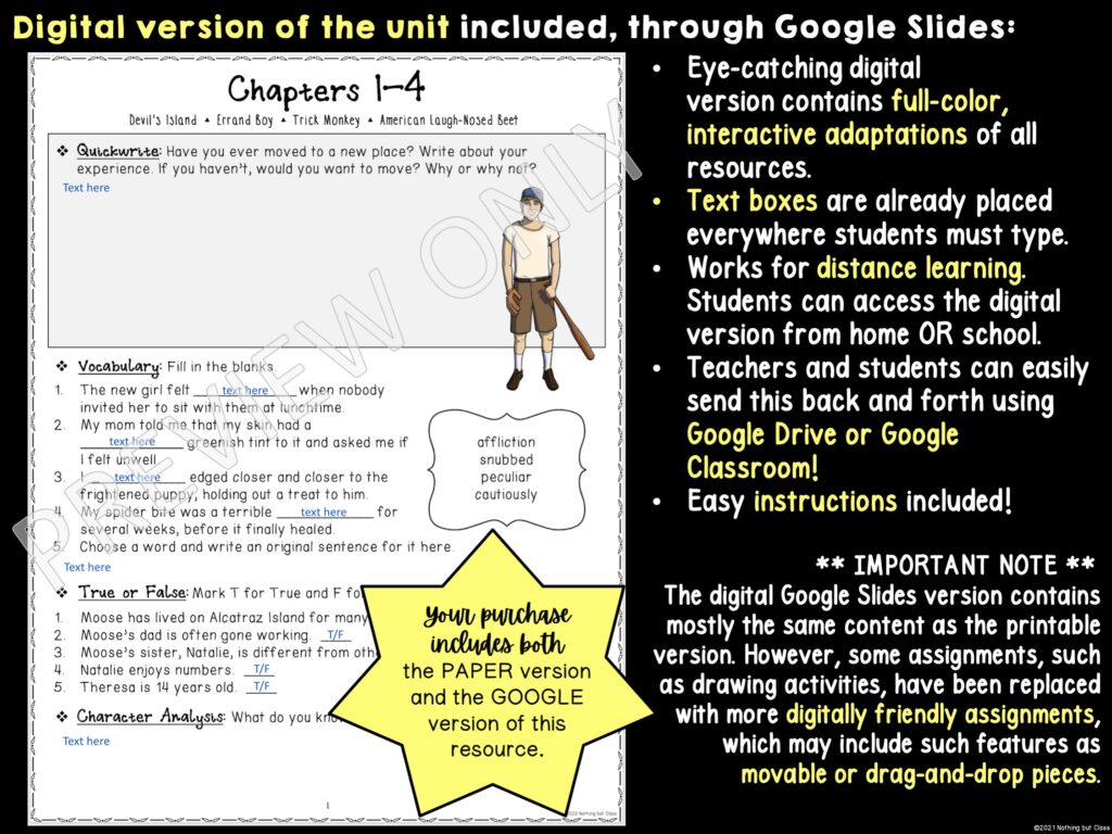Al Capone Does My Shirts Novel Study Unit | Comprehension and ...