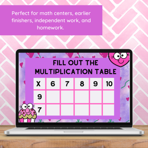 Valentine's Day Multiplication Drills 7-9 Boom Cards 3rd Grade Digital ...
