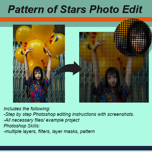 Pattern of Colorful Stars- Photoshop Digital Photography edit Sub high ...