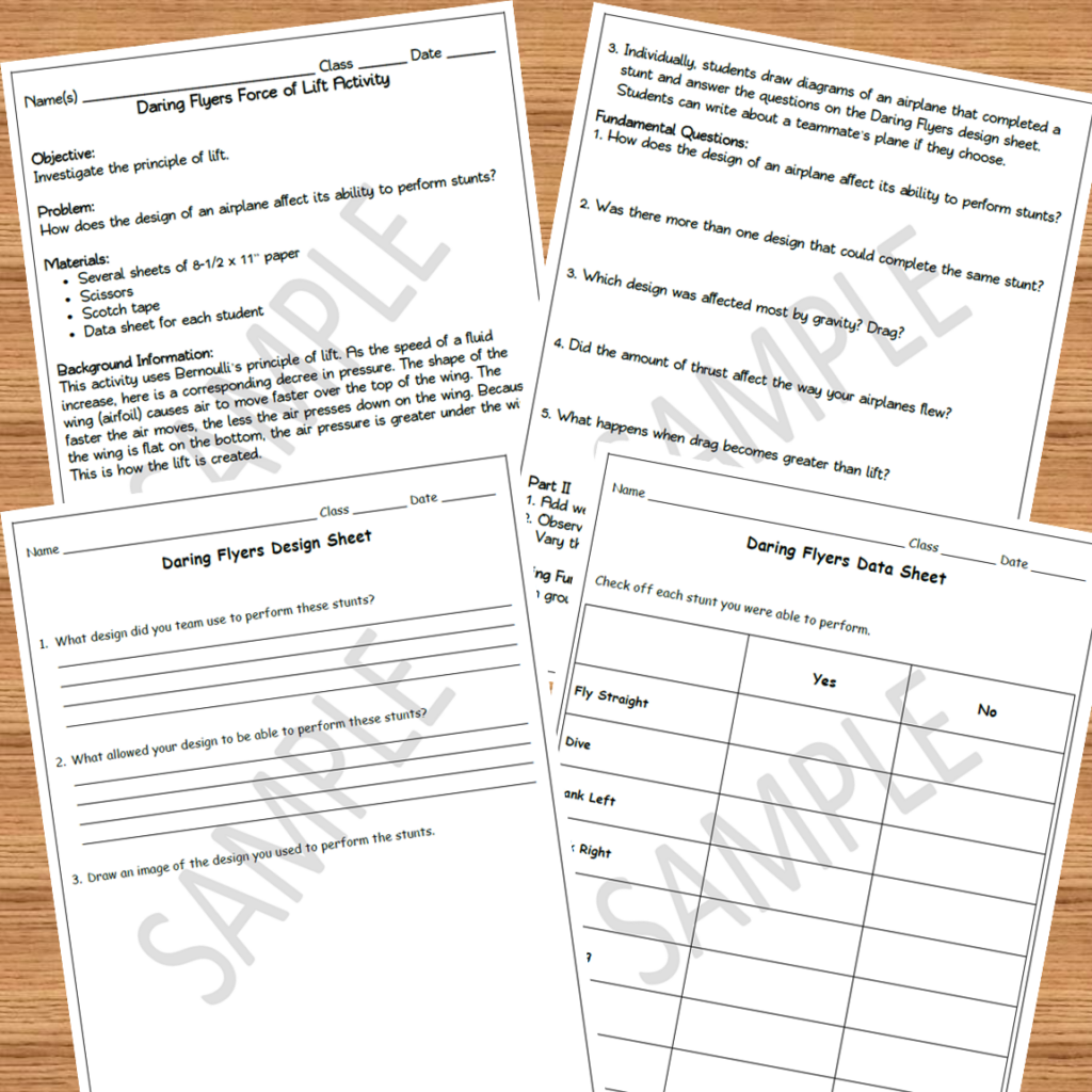 Aerodynamics- Daring Flyers Force of Lift Activity | Made By Teachers
