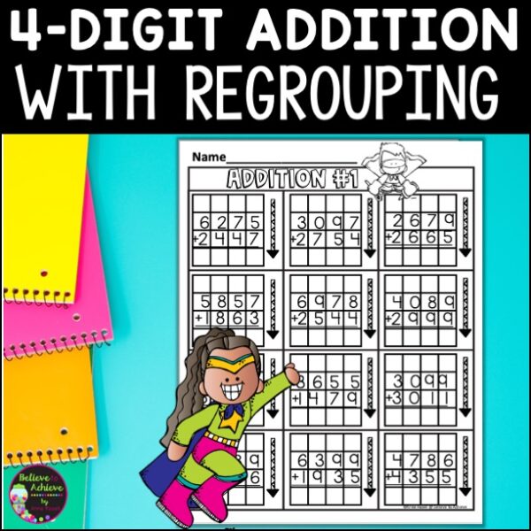 4 Digit Addition WITH Regrouping Worksheets | Made By Teachers