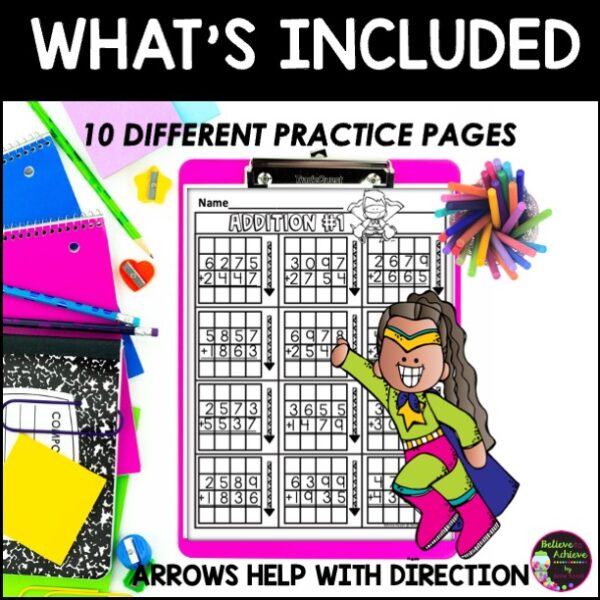 4 Digit Addition WITH Regrouping Worksheets | Made By Teachers