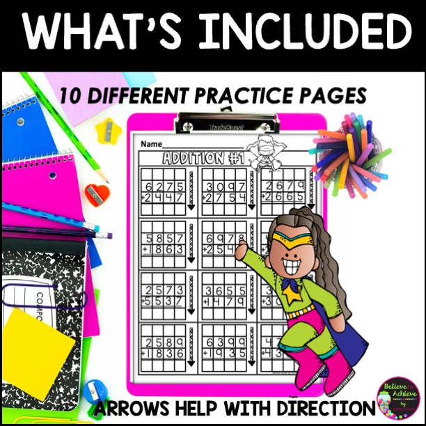4 Digit Addition WITH Regrouping Worksheets | Made By Teachers