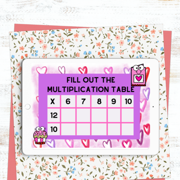 Valentine's Day Multiplication Drills 10-12 Boom Cards 3rd grade ...