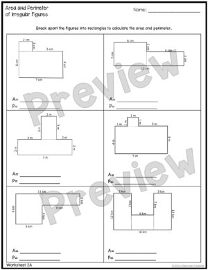 Area and Perimeter of Irregular Figures Worksheets | Made By Teachers