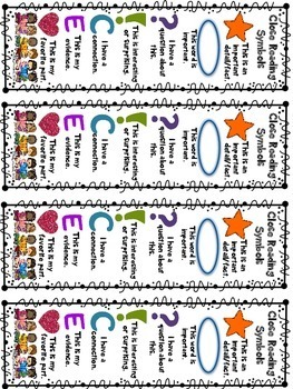 Close Reading Symbols Posters Bookmarks ANY Topic, Chistmas, New Year ...