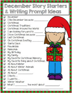 December Monthly Writing Journal Prompts Google Slides, Christmas ...