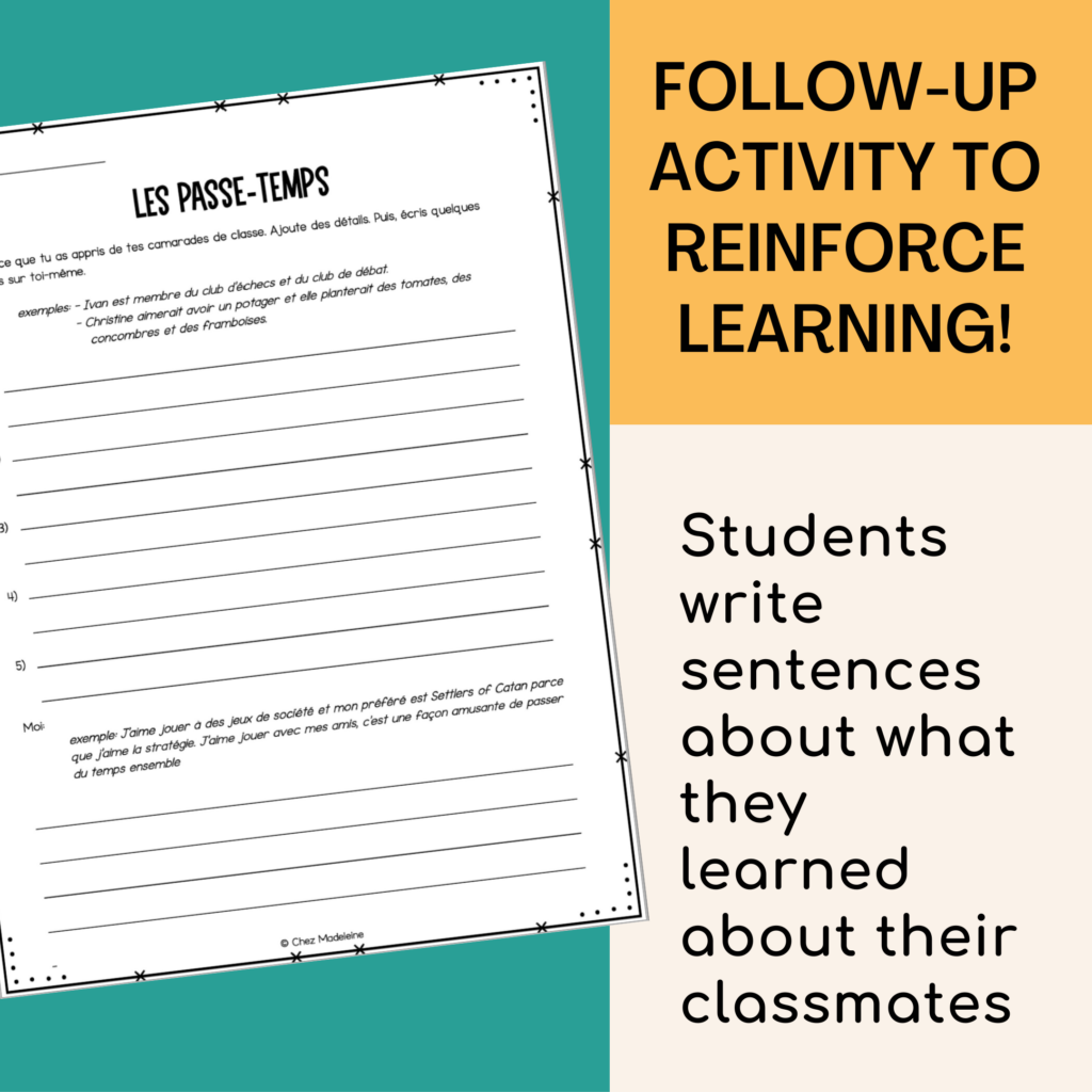 French Conversation Cards - Les Passe-temps A2/B1 | Made By Teachers