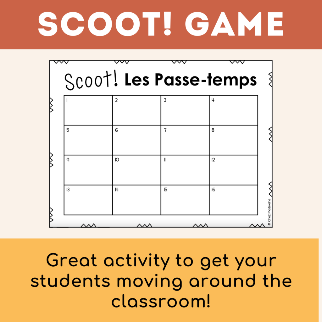 French Conversation Cards - Les Passe-temps A2/B1 | Made By Teachers