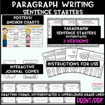 End of the Year Writing Paragraph Sentence Starters, PRINT & DIGITAL ...