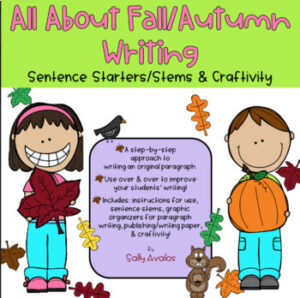 Fall Paragraph Writing Sentence Starters and Craft Activity | Made By ...
