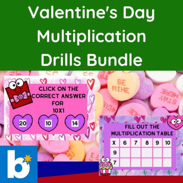 Valentine's Day Multiplication Drills Times Table Practice for 1s -12s ...