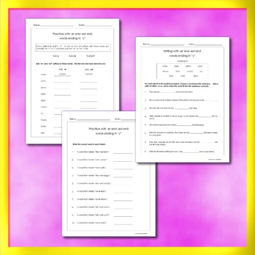 Grammar BUNDLE - Grade 3 - 106 worksheets - Nouns Verbs Adjectives ...
