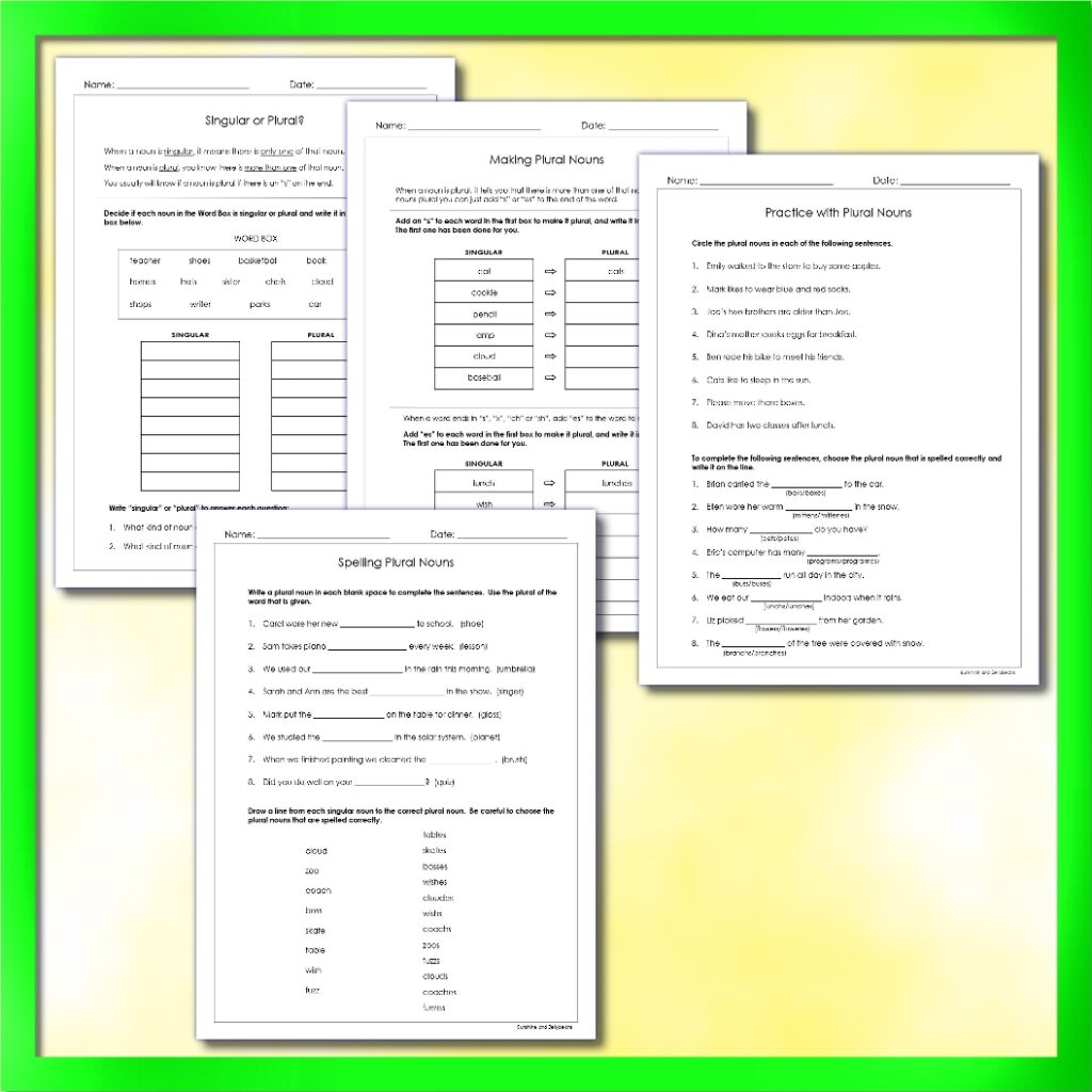 Grade 1 - Grammar BUNDLE - 64 Worksheets - Nouns Verbs Articles ...