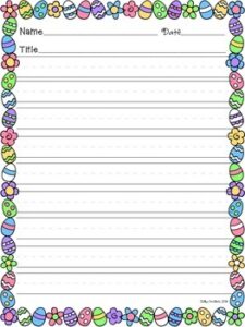 Easter Spring Writing Paper in Color & BW, FREE | Made By Teachers