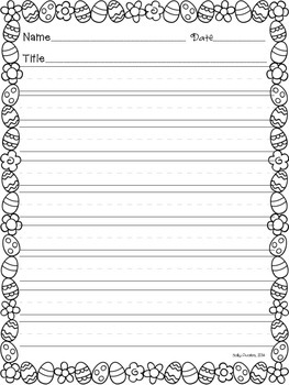 Easter Spring Writing Paper in Color & BW, FREE | Made By Teachers