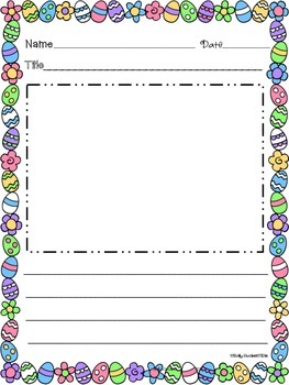 Easter Spring Writing Paper in Color & BW, FREE | Made By Teachers