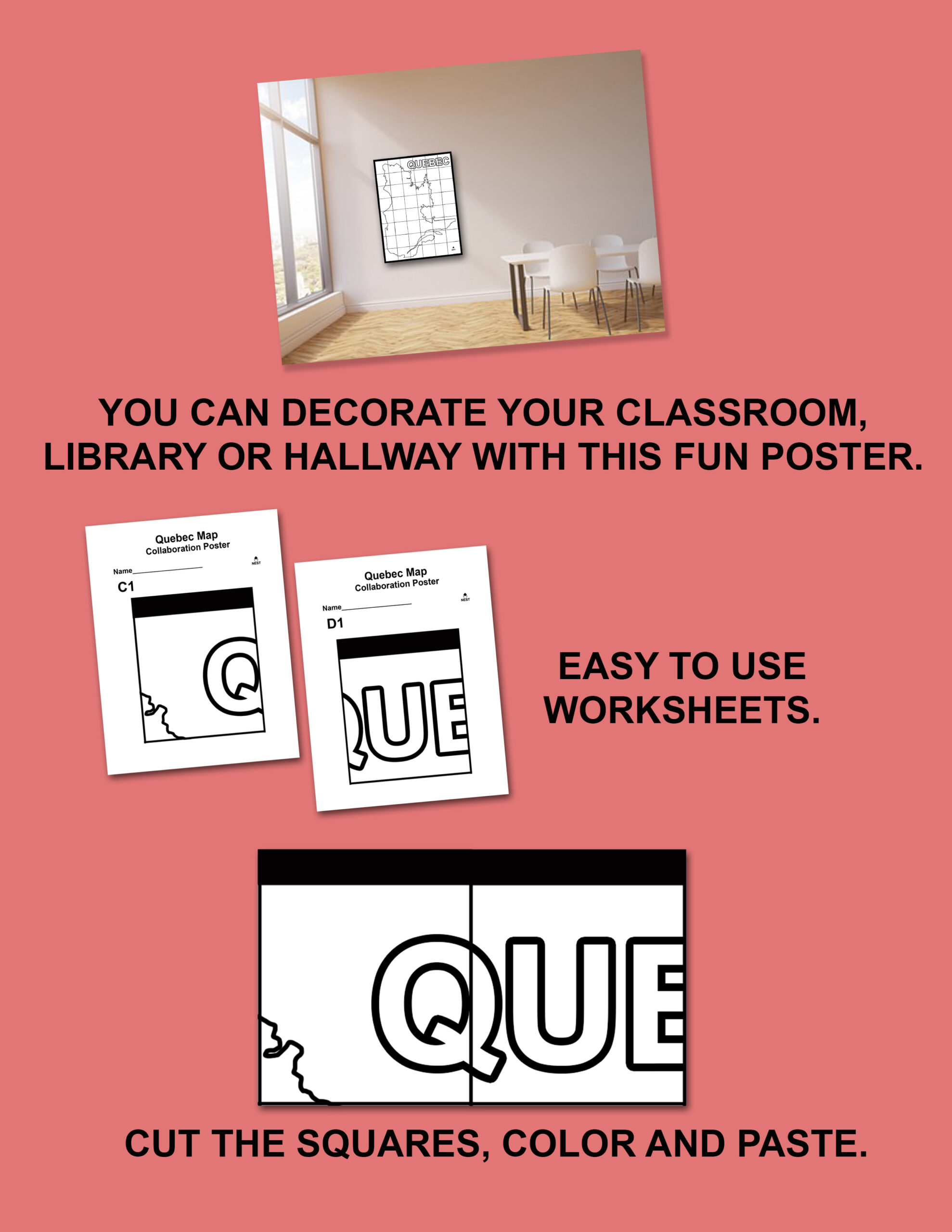 Quebec Map Collaboration Poster | Made By Teachers