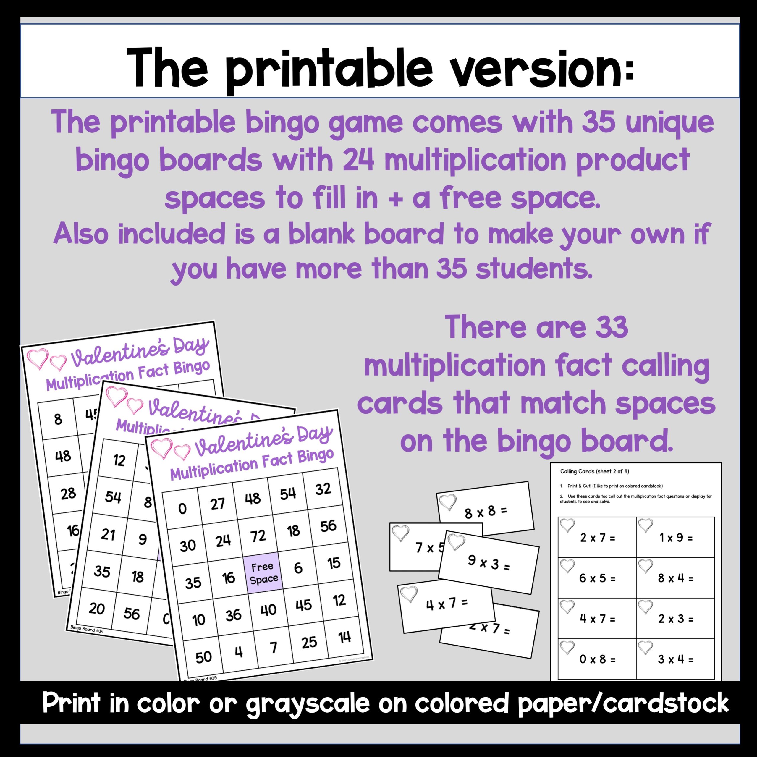 Multiplication Fact Valentine's Day Bingo | Made By Teachers